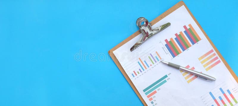 Report Paper Document Business Report Chart Preparing Graphs White Pen ...