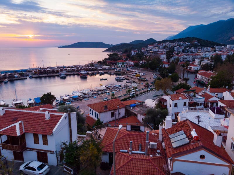 Top View of Resort Town of Kas. Turkey Stock Image - Image of exterior ...