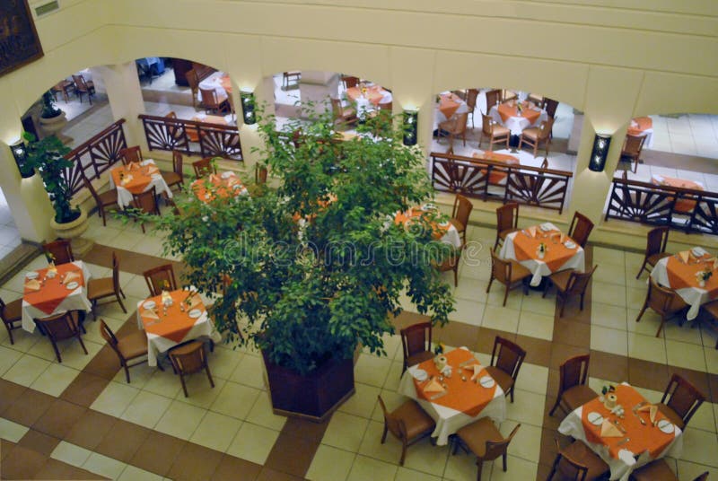 Top View of the Restaurant Tables, Tables in the Restaurant and the ...