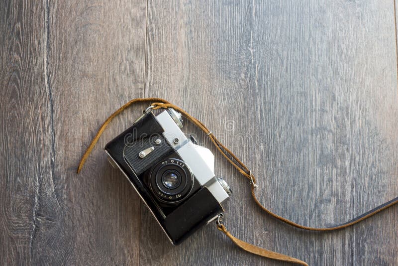 Top view of retro camera stock photo. Image of revival - 56365662