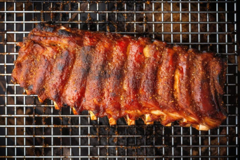 Top View of Ribs Being Basted on a Grill Grate Stock Photo - Image of ...