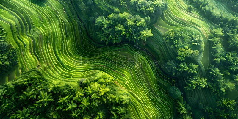 Top view of rice fields stock photo. Image of mountain - 326793520