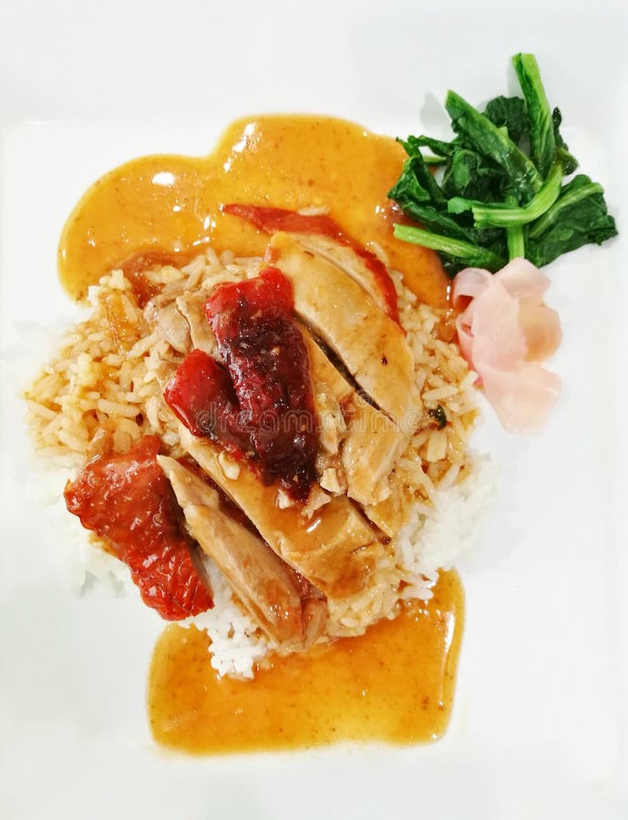 Top View Rice with Roast Duck Stock Photo - Image of chinese, dish ...