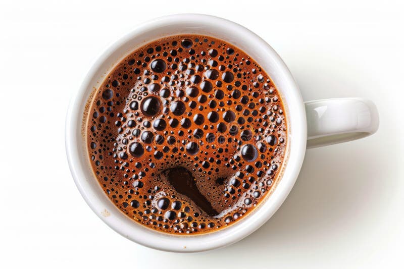 Top View of Rich Coffee in Brown Cup. Artificial Intelligence Image ...