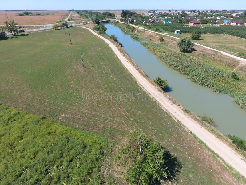 Top View of the River Channel Stock Image - Image of natural, aerial ...