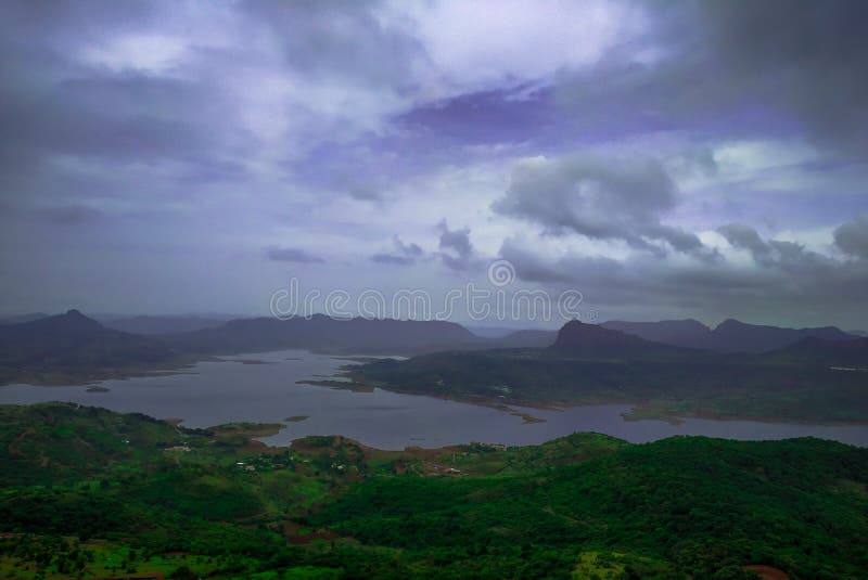 A Top View of River from the Maharashtra, India Stock Photo - Image of ...