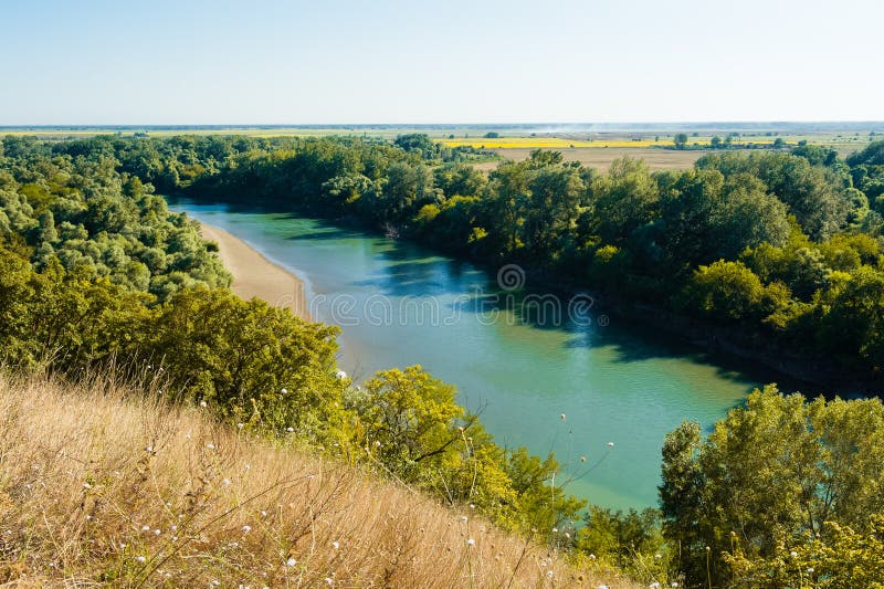 The top view on the river stock image. Image of footbridge - 52762701