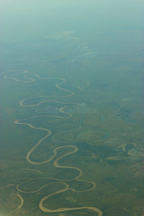 Top view on a river stock image. Image of field, high - 96269057