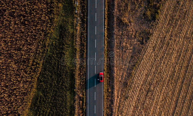 Top View of a Road in the Contryside Stock Image - Image of grass, view ...