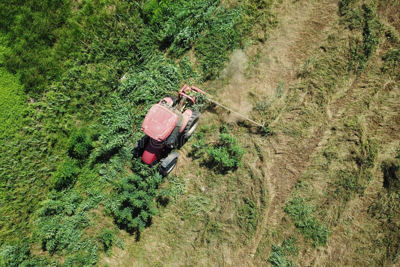 Top View of Road Cutting Machine Stock Image - Image of landscape, farm ...