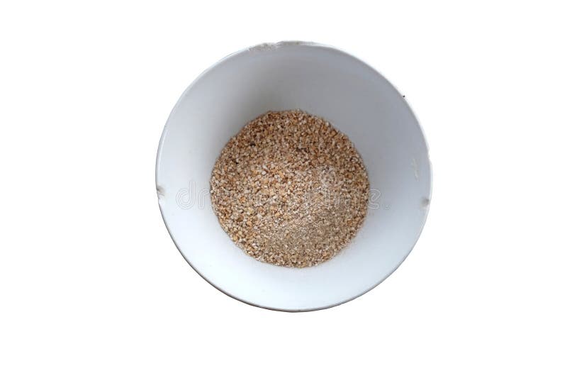 Top View of Roasted Ground Rice in Round Bowl Stock Image - Image of ...