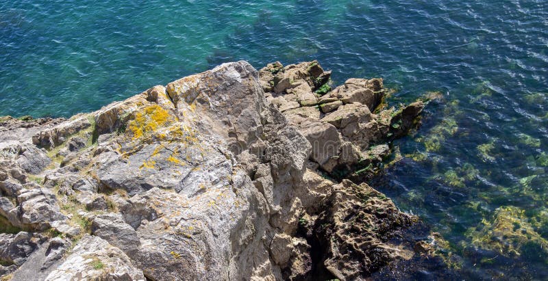 Top View of Rock Formations in the Ocean Stock Image - Image of rocks ...