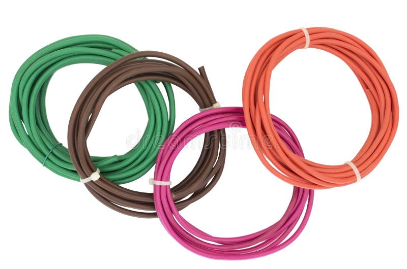 Top View of Rolled Cables Isolated on White Stock Image - Image of ...