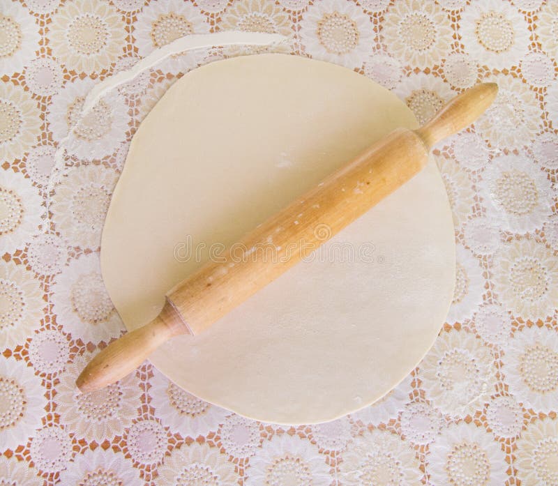 Top View of a Rolling Pin and Pastry on a Decorated Surface Stock Image ...