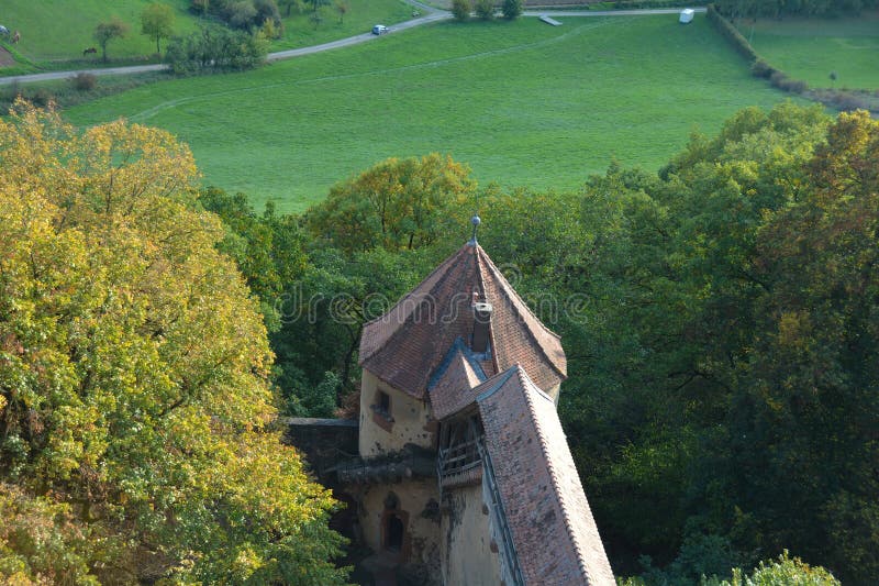 Top View of the Roof of an Old Castle in a Green Landscape Stock Image ...