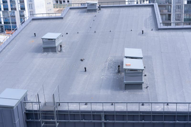 Top View of the Roof Structure of an Apartment Building Stock Photo ...