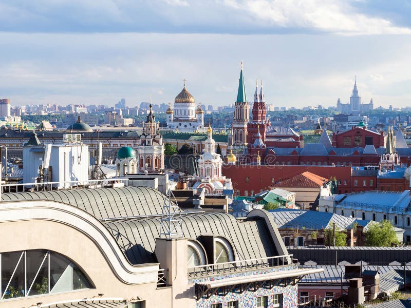 Top View of the Rooftops in the Center of Moscow, Russia Stock Image ...