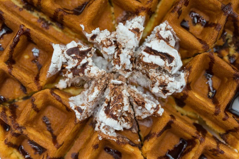 Top view round waffle stock image. Image of baking, baked - 91104327