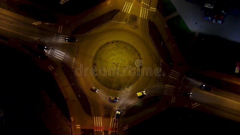 Top View of the Roundabout at Night Stock Video - Video of circle, asia ...