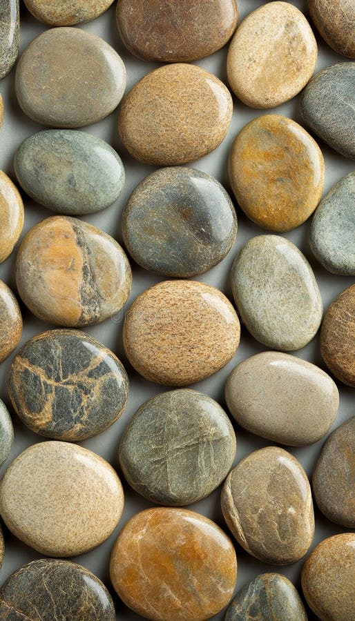Top View of Rounded, Beige Pebbles Tile with Soft, Quiet Background ...