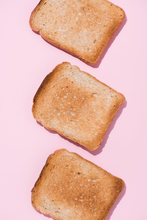 Top View of Row of Delicious Toasts Stock Photo - Image of sliced ...