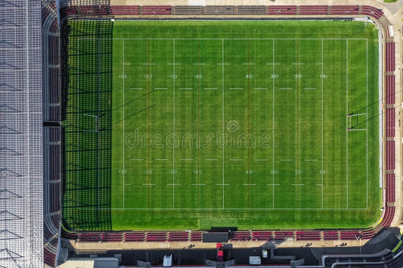 Top view of a rugby field stock image. Image of post - 280968839