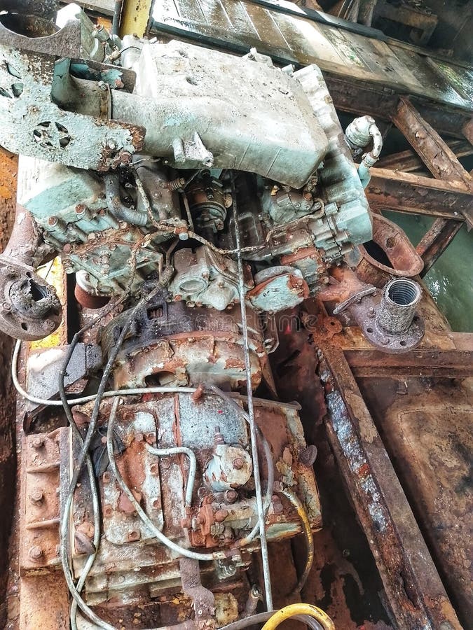 Top View of Rusty Abandoned Suction Cup Engine Stock Photo - Image of ...