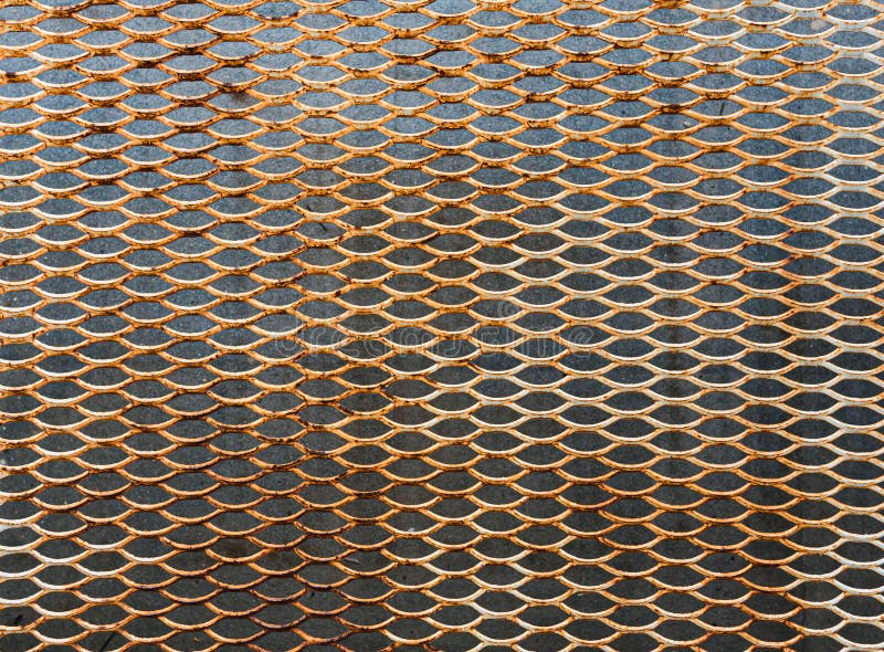 Top View of Rusty Steel Grating Floor Stock Image - Image of oxidation ...
