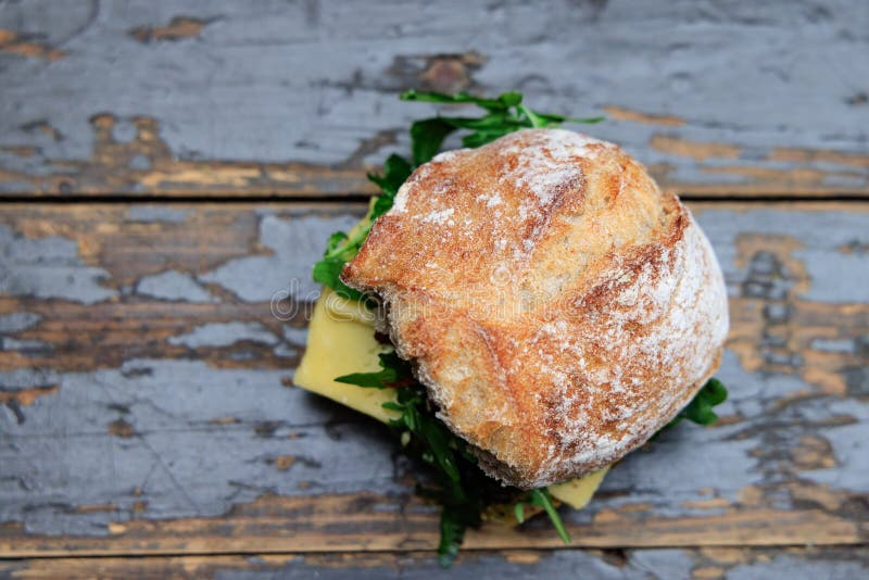 Sandwich with Cheese and Salat Stock Image - Image of rustic, slice ...