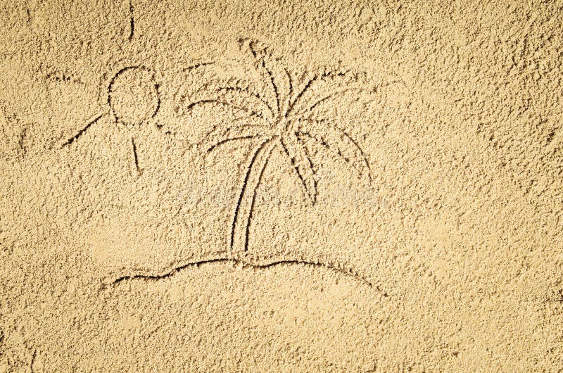 Top View of Sandy Beach Drawing. Background with Copy Space Stock Image ...