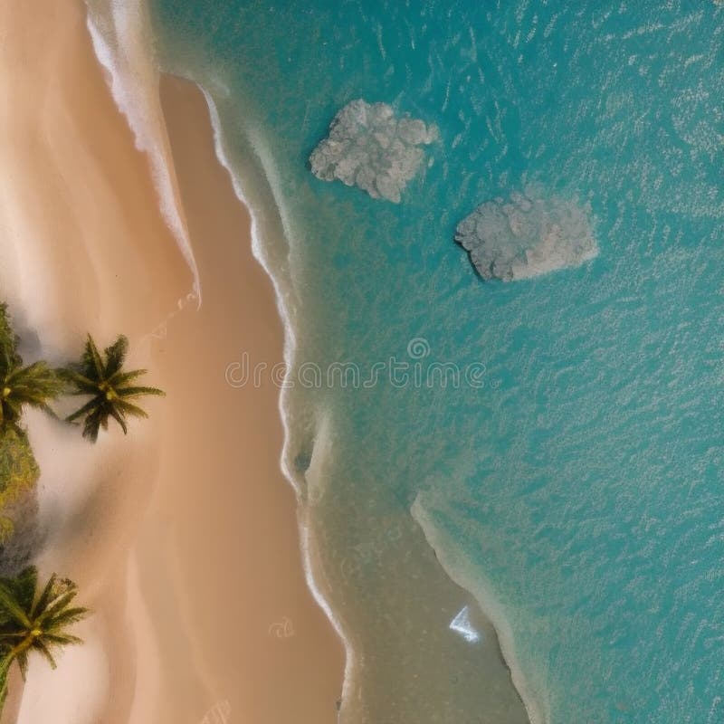 Top View of the Sandy Beaches of a Tropical Island Stock Illustration ...