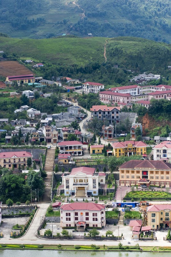 Top view of Sapa, Vietnam stock photo. Image of tourism - 19939346