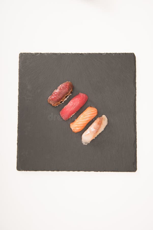 Top view of sashimi sushi stock image. Image of sashimi - 154839609