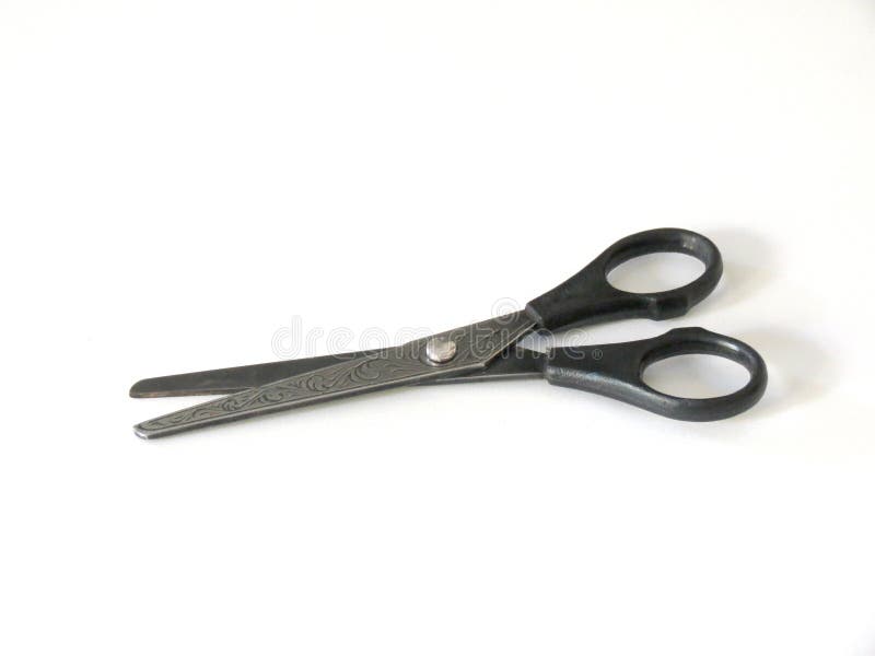 Top View of Open Scissors with a Black Frame Isolated on White ...