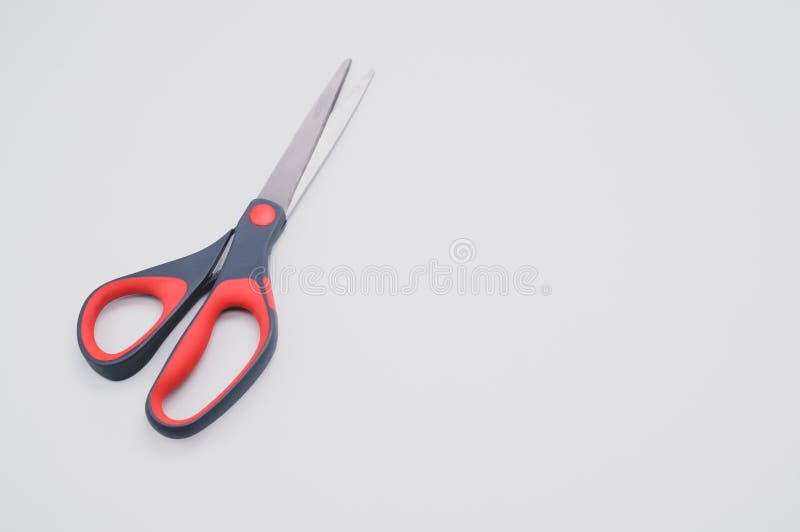 Top View of Scissors Isolated on a Grey Background Stock Image - Image ...