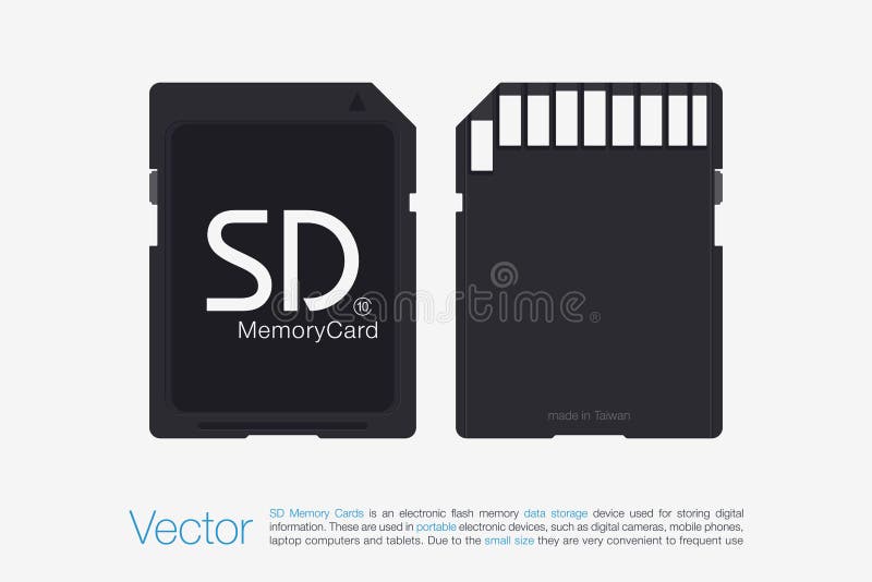 Top View SD Memory Card. Memory Chip Isolated Stock Vector ...