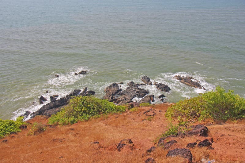 Top View of the Sea and Rocks. India, GOA Stock Image - Image of ...