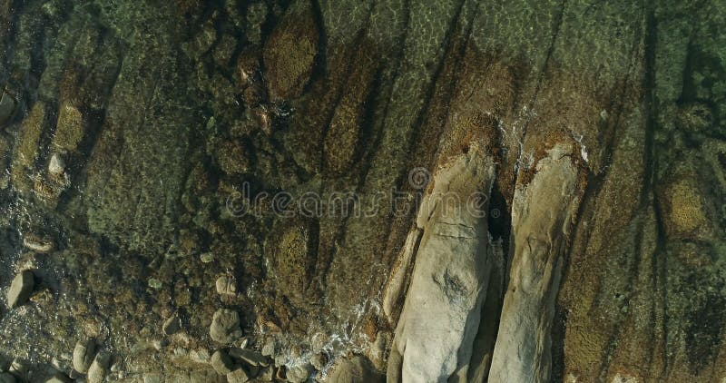 Top View of Sea Water and Rocks of Beach Stock Image - Image of ...