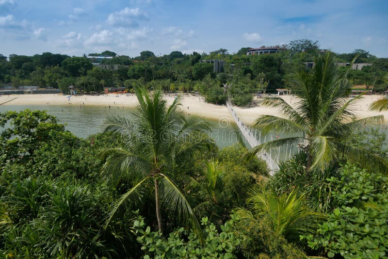 Top View of Sentosa Sea Sand Beach Stock Image - Image of vacation ...