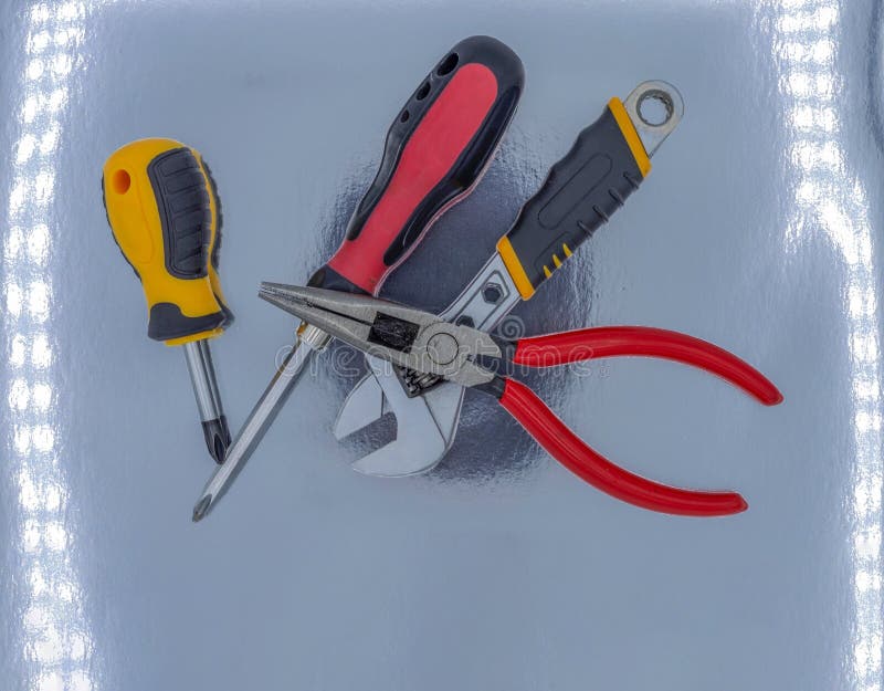 Top View of the Set of Construction Tools Stock Photo - Image of ...