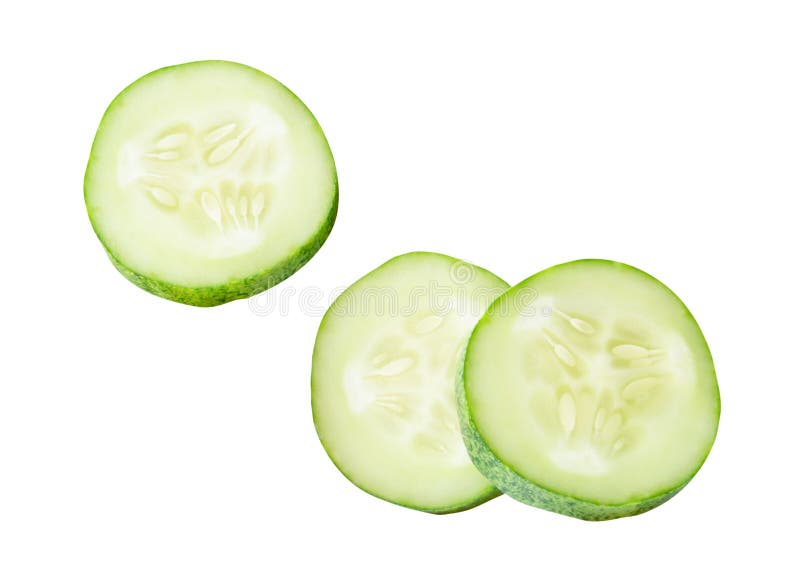 Top View Set of Fresh Green Cucumber Slices in Circle Shape in Stack ...