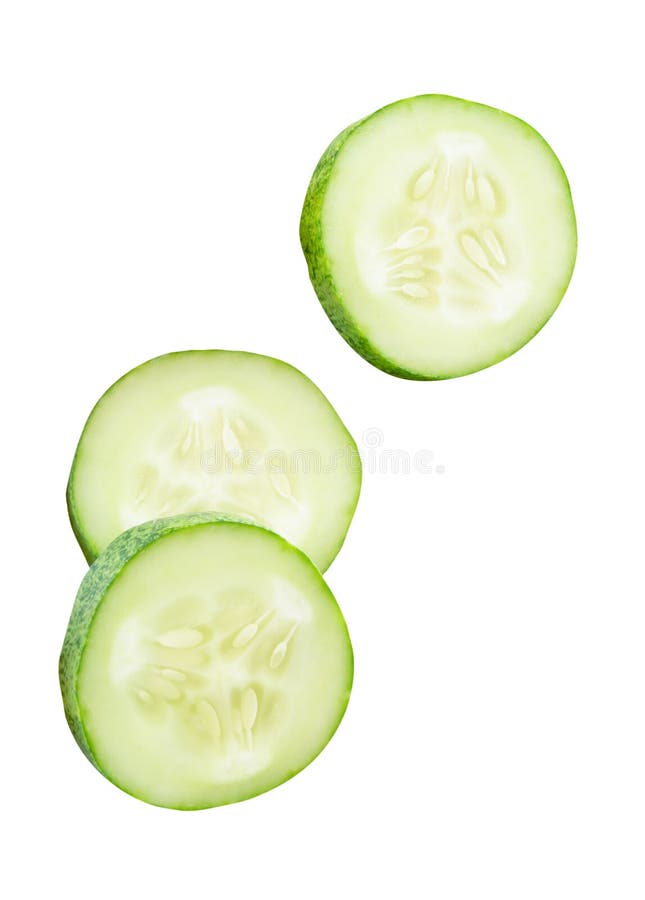 Top View Set of Fresh Green Cucumber Slices in Circle Shape in Stack ...