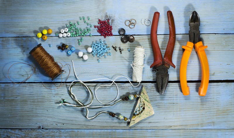 Top View of Set for Making Handmade Ceramic Accessories Stock Photo ...