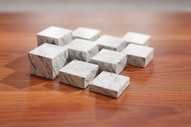 Top View of a Set of Marble Cubes, Cutouts Used for Product Display on ...
