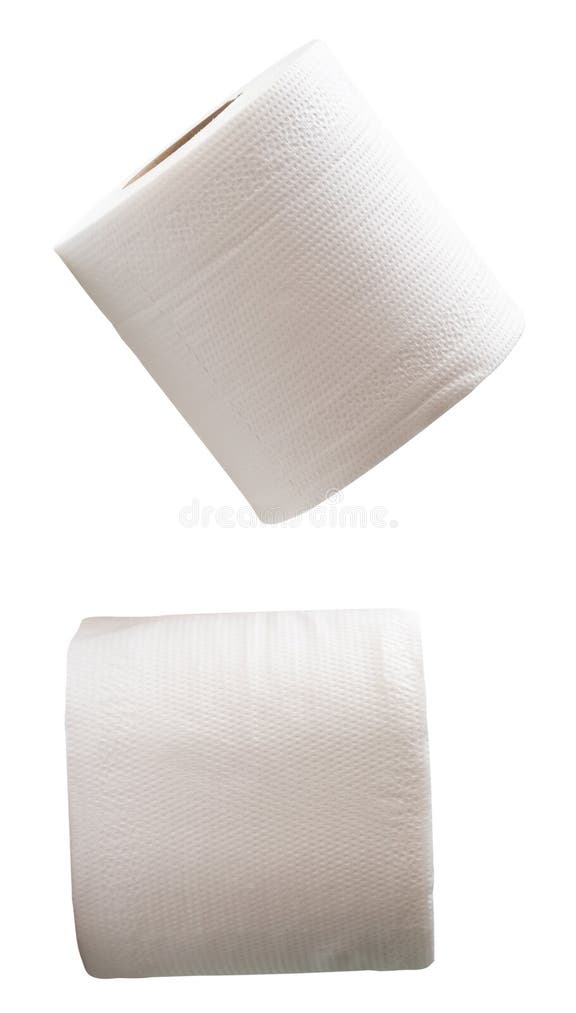 Top View Set of White Tissue Paper Rolls Isolated on White Background ...