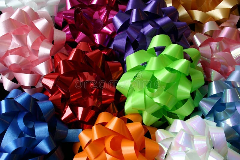 Top View of Several Multicolored Bows Stock Image - Image of embellish ...