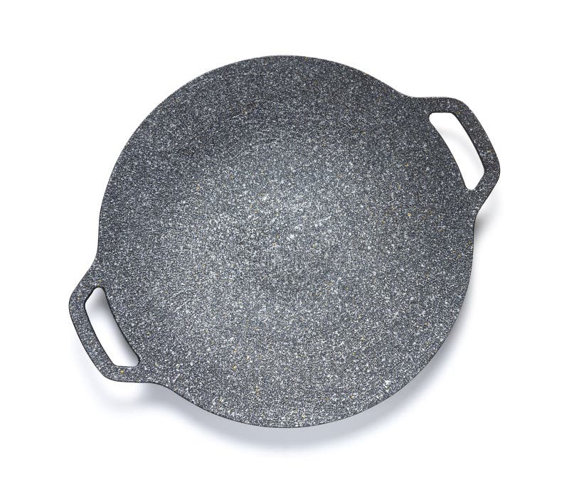 Shallow and Thin Portable Metal Pan on White Stock Image - Image of ...