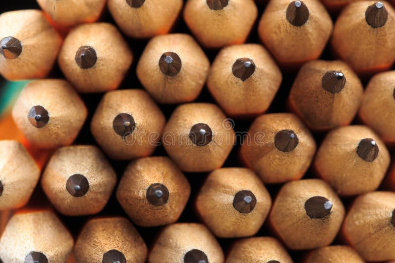Top View of Sharpened Ends of Pencils - Image Stock Image - Image of ...