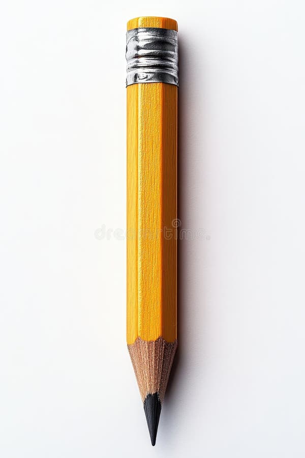 Top View of a Sharpened Pencil on a Clean White Background Stock Photo ...
