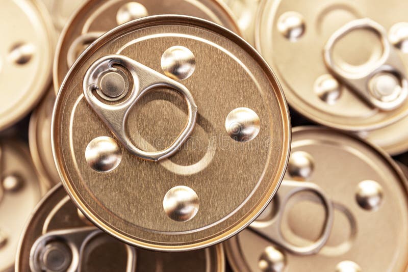 Set of Shiny Tin Cans for Alcohol, with Realistic Shadows, Aluminum ...